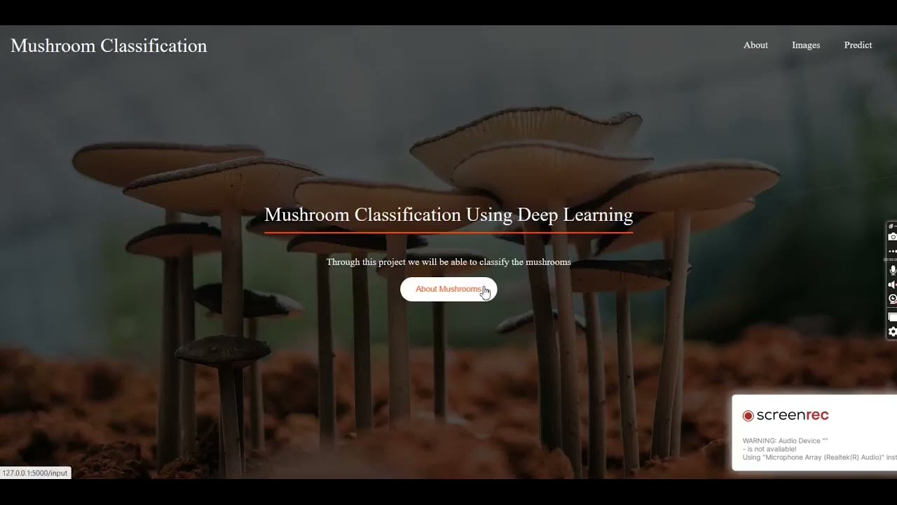 Mushroom Classification using Deep Learning
