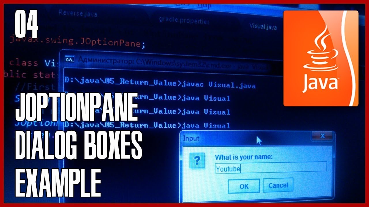 JAVA Tutorial 04 - JOptionPane Dialog boxes example