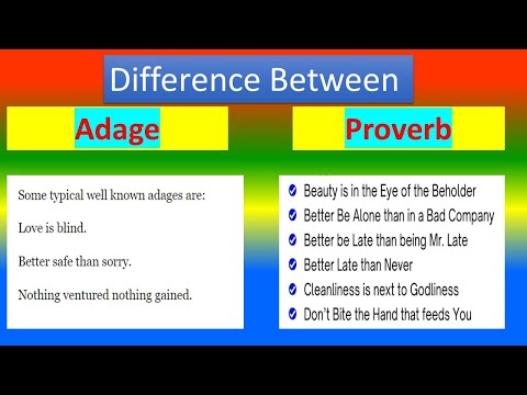 Difference Between Adage and Proverb