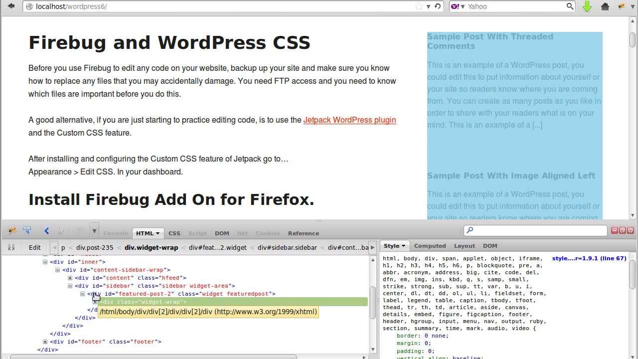 Firebug - CSS editing made easy.