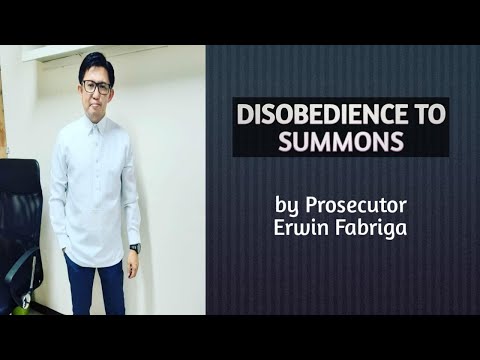 Disobedience to summons (Article 150 of the Revised Penal Code)