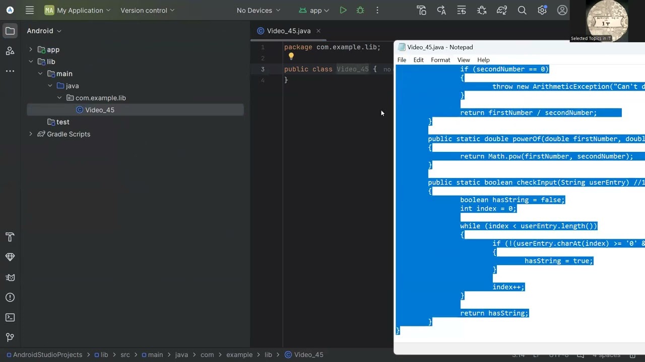Java 116: Running a standard Java program from Android Studio