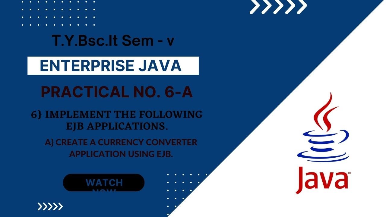 TYBSC IT Sem 5 Enterprise Java Practical 6-A | Implement the following EJB Applications.