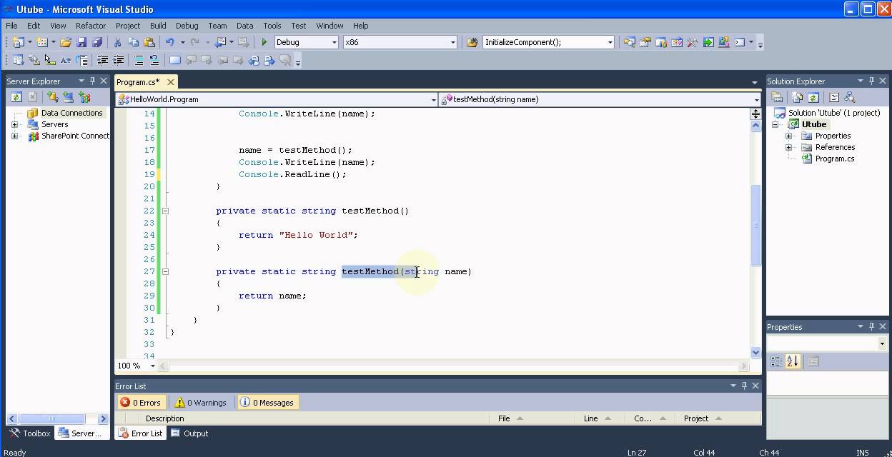 C# - OverLoading Methods