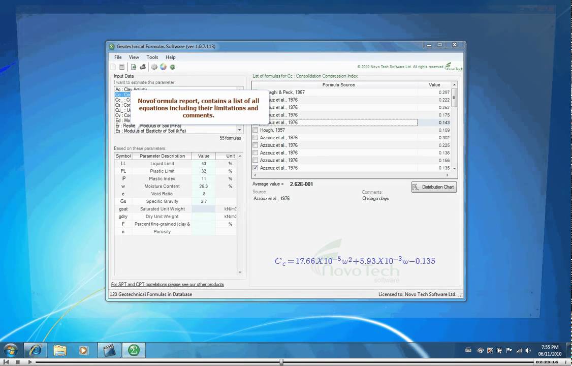 Geotechnical Engineering Formula Software (NovoFormula)
