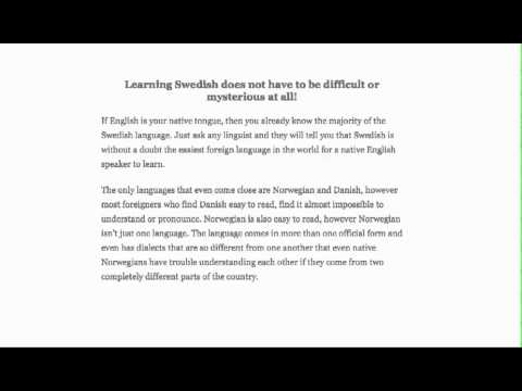 Learn Swedish Language Super Fast