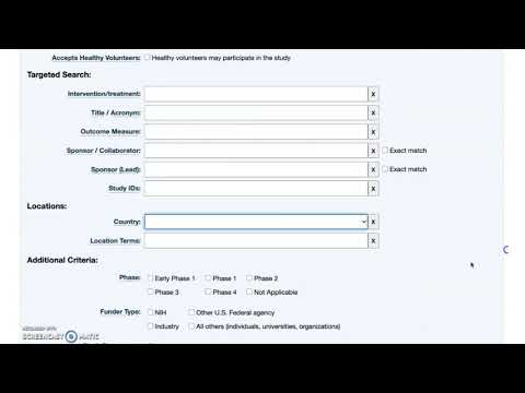 Searching clinicaltrials.gov for colorectal cancer trials