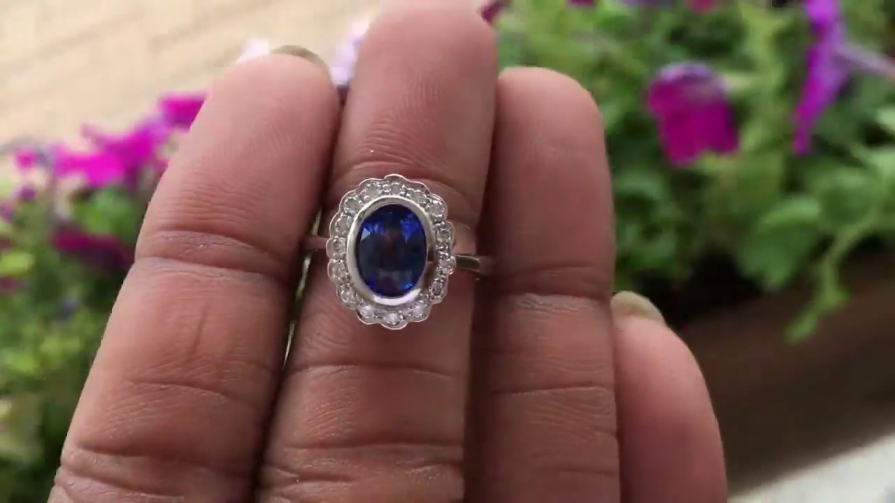 Vintage Engagement Ring |Art Deco Sapphire Blue Sapphire Engagement Ring