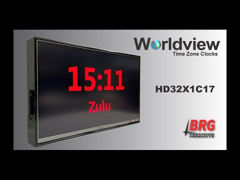 HD32X1C17 Worldview Time Zone Clock by BRG Precision Products