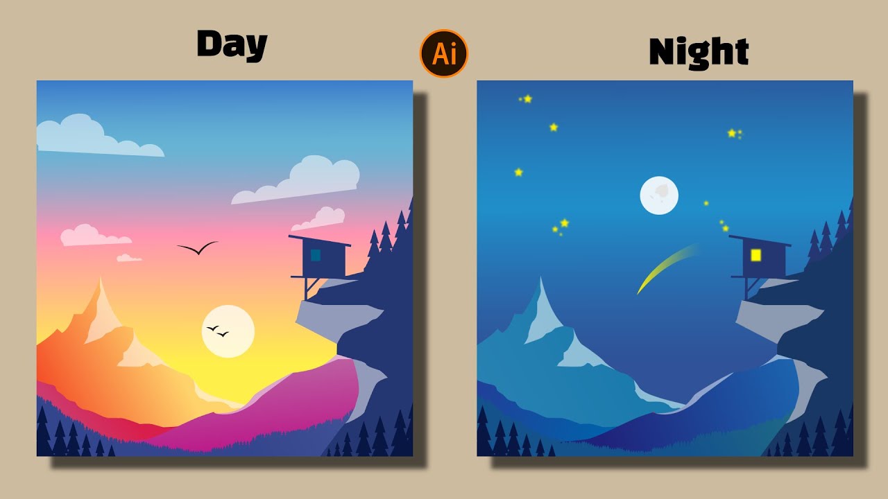 Beautiful Landscape Vector Art | Fantasy Artwork | Adobe Illustrator 2021