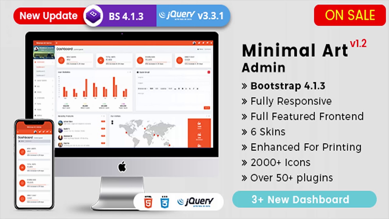 Minimal Art Admin - Responsive Bootstrap 4 Admin Dashboard & WebApp Templates | Themeforest Website