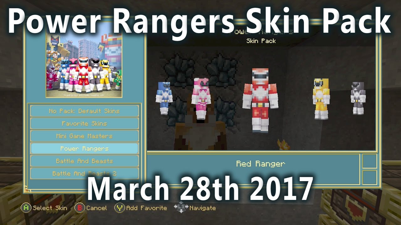 Minecraft - New Power Rangers Skin Pack is Here! (March 28th 2017)