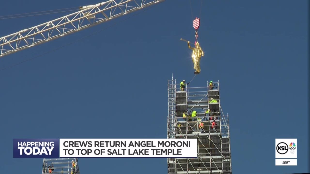 Angel Moroni statue returns to Salt Lake Temple