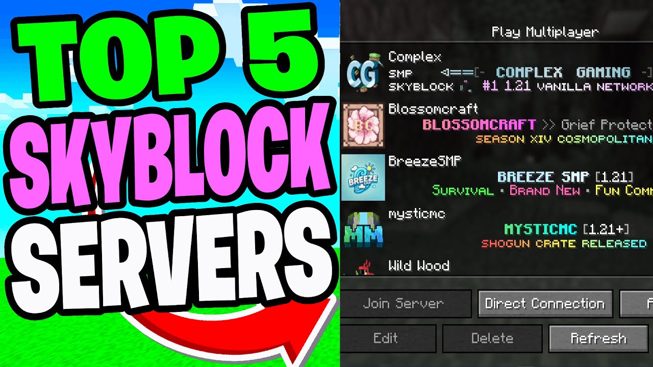 Top 5 Skyblock Servers For Minecraft 2026! - Server IPS