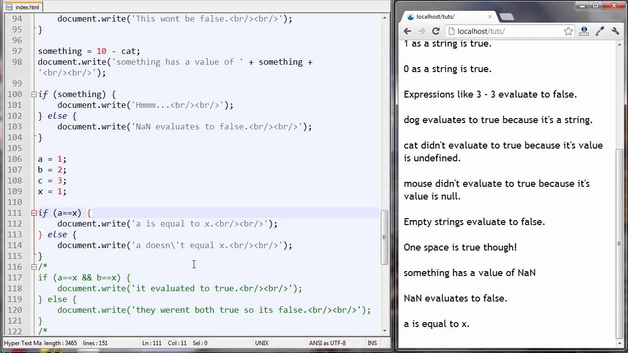 Javascript Tutorial 8 - Conditional (if ... else if) Statements