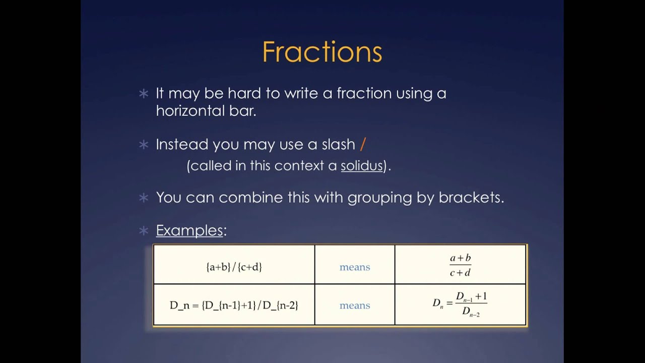 Math 1116: Patterns and growth - In-line notations