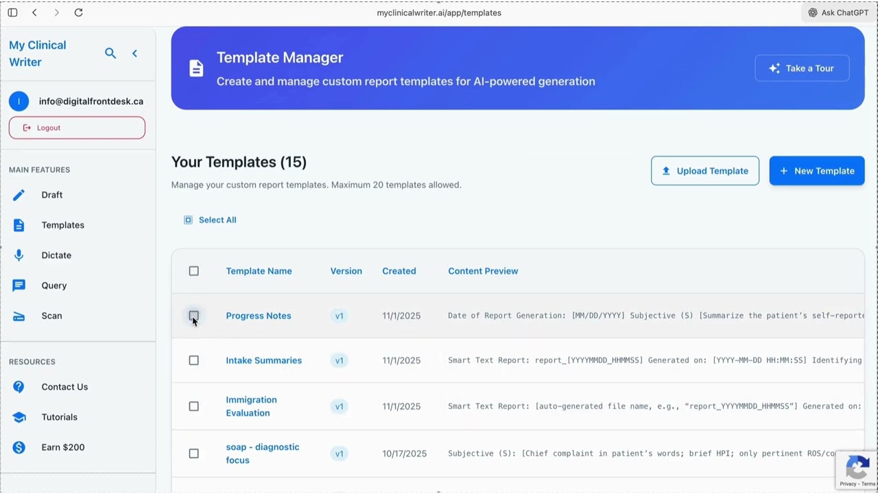 How to Use the Template Manager in My Clinical Writer - Smart Templates