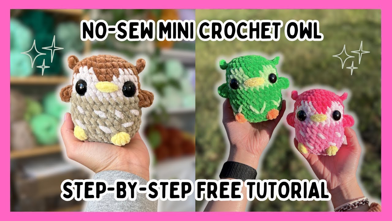NO SEW Crochet Mini Owl Tutorial 🧶 Step By Step Free Amigurumi Crochet Pattern / Advanced Beginners