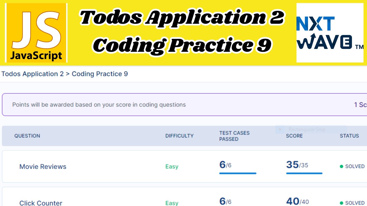 Todos Application 2 | Coding Practice 9 Answers | JavaScript | NxtWave | CCBP 4.0