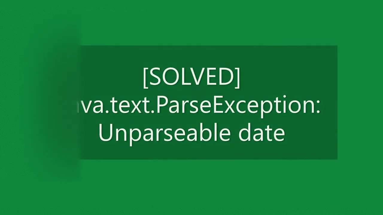 [SOLVED] java.text.ParseException: Unparseable Date | Android Studio - Java