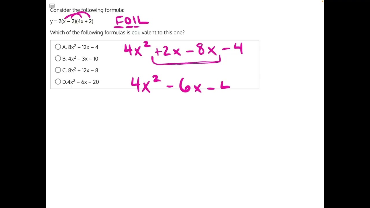 Algebra Simulation 5 Solution 15