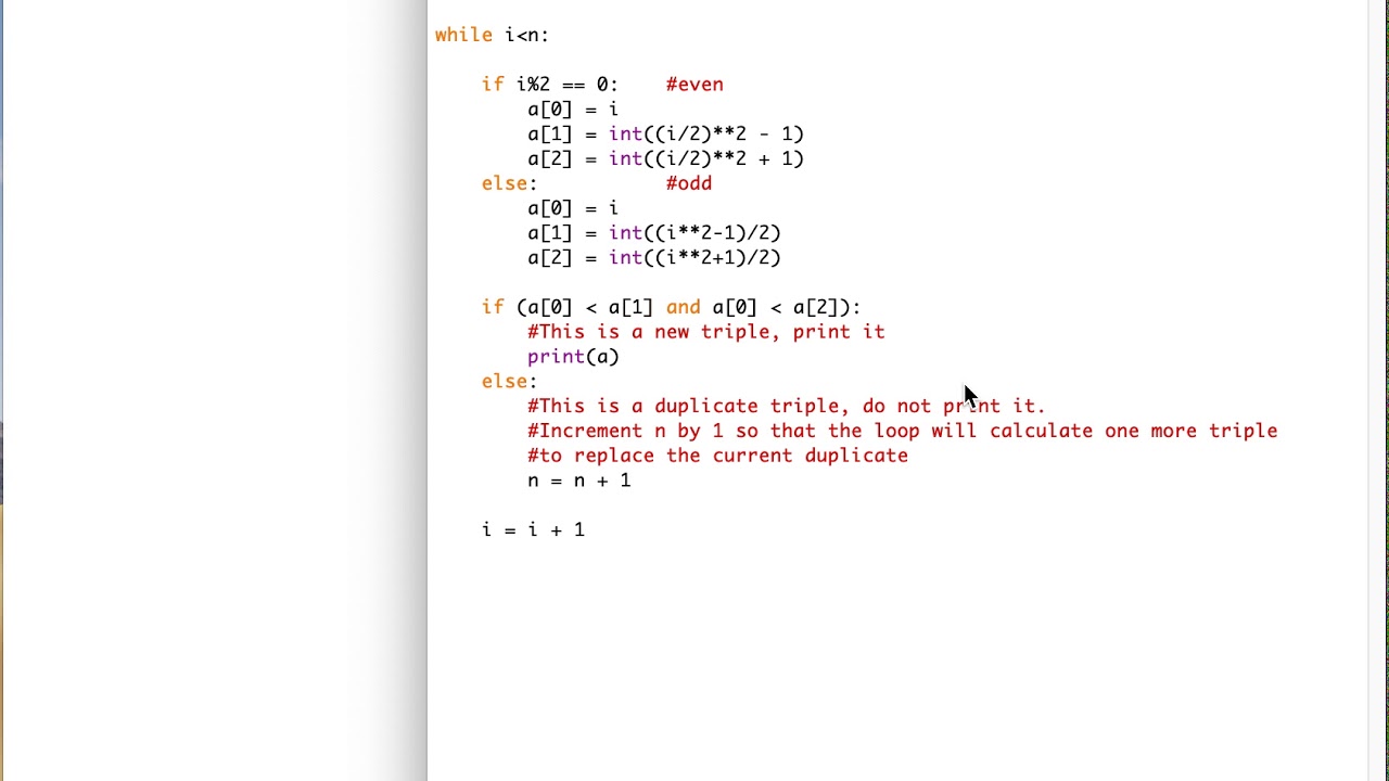 Python Programming Challenge 1: Pythagorean Triples