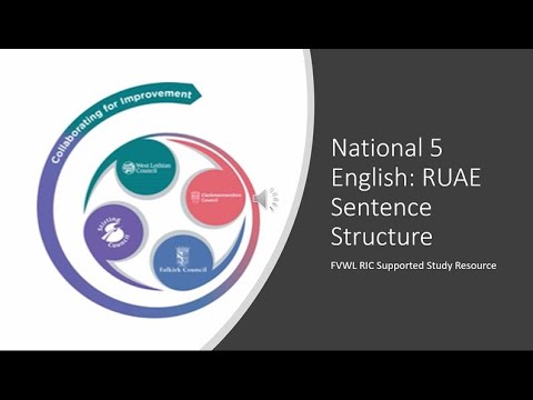 FVWL RIC National 5 English Sentence Structure
