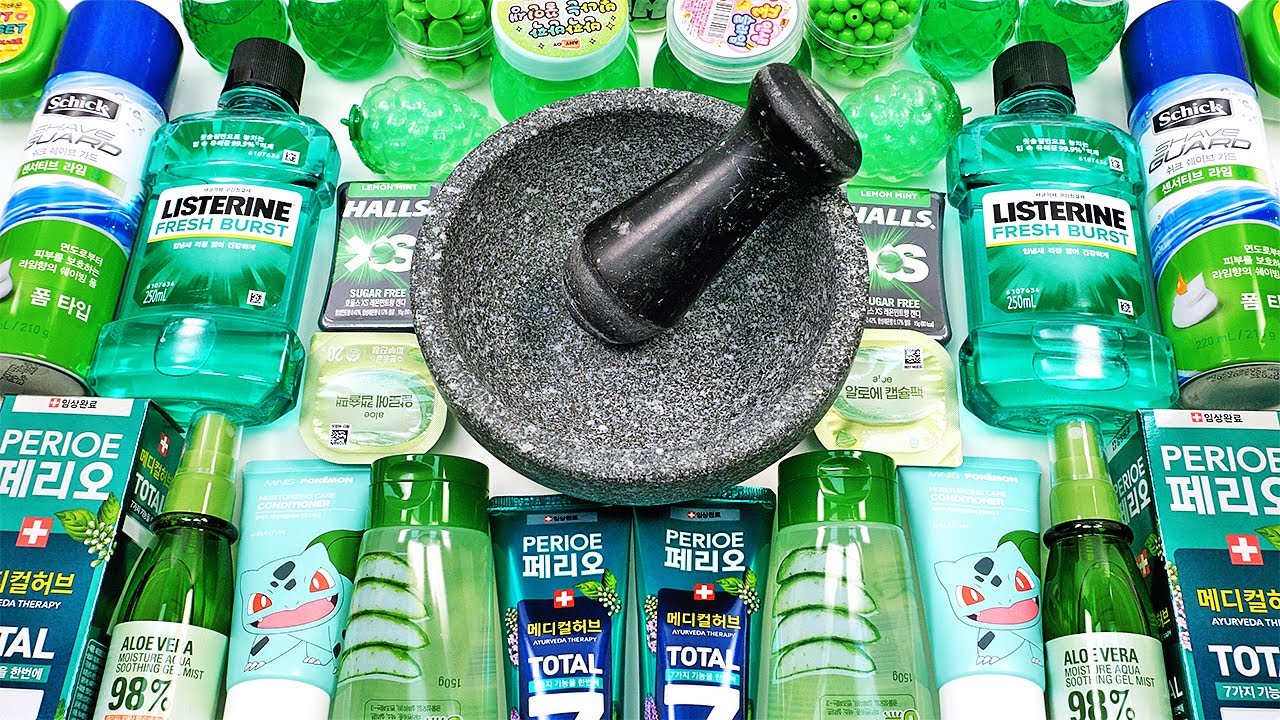 Satisfying ASMR Video & Slime Fun : How to Make Green Listerine Toothpaste Makeup Slime #GoGoSlime