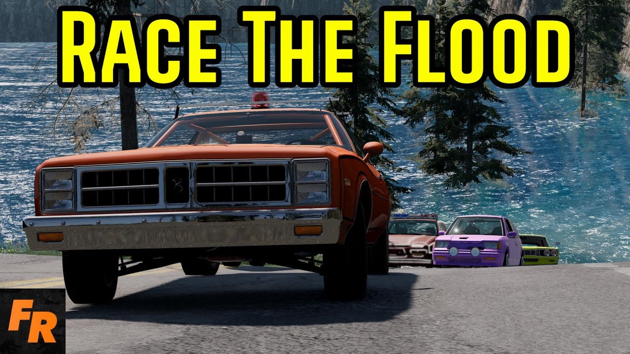 Most Incredible Race The Flood Yet! - BeamNG Drive