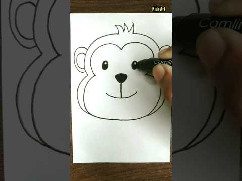 How to Draw a Monkey Face | Drawing for kids | Easy Monkey Face Drawing #Shorts