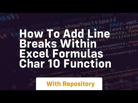 How to add line breaks within excel formulas char 10 function