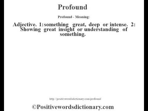 Profound definition | Profound meaning