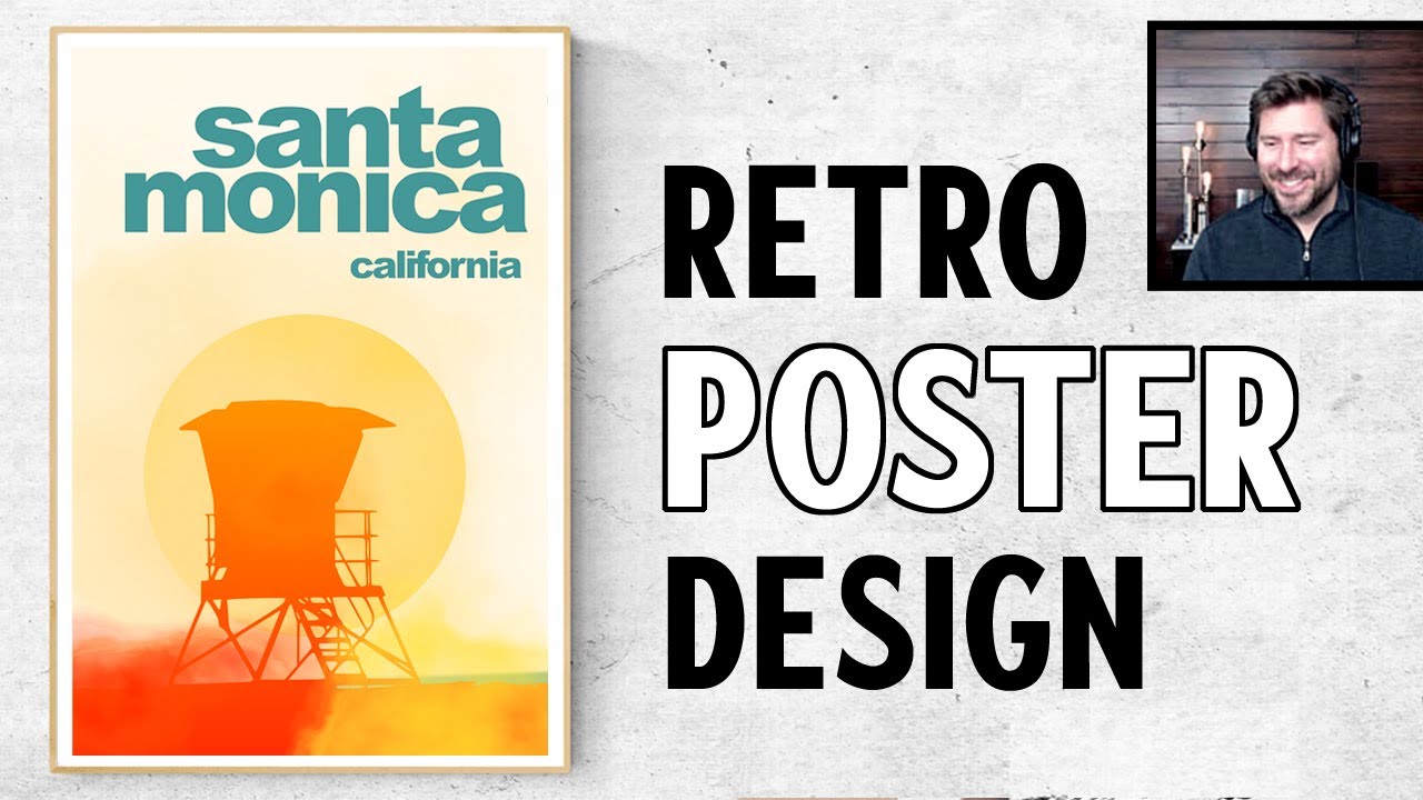 Inkscape Tutorial: How to Make Retro Travel Poster 2D Flat Vector Design with Watercolor Effect