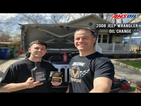 AMSOIL 100% Synthetic Oil Change ( How to do a oil change on a 2008 Jeep Wrangler)