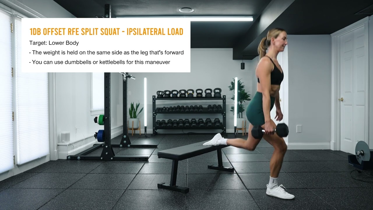 1DB Offset RFE Split Squat - Ipsilateral Load