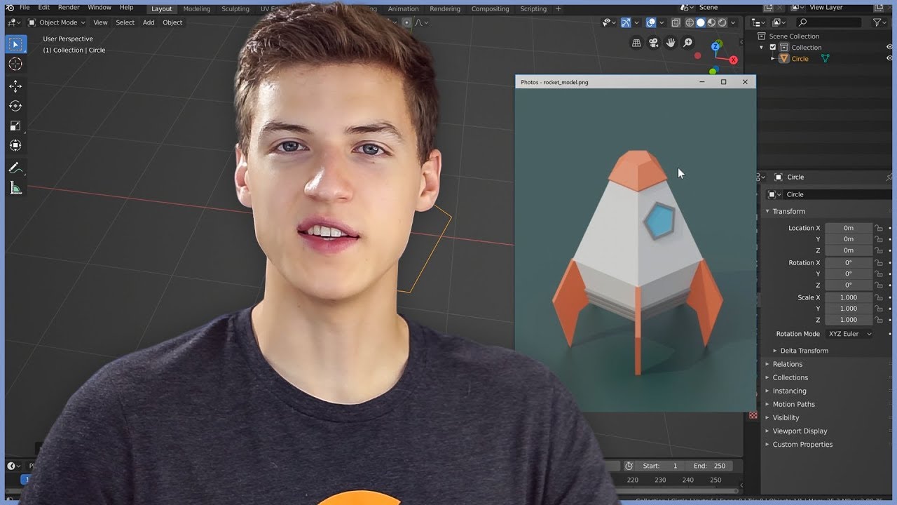 Blender 2.8 Basics Tutorial pt. 5 | Rocket Modeling Exercise