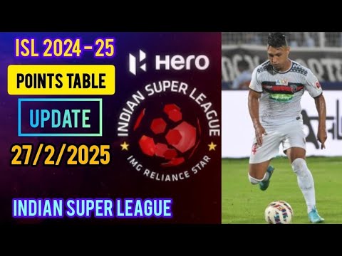 ISL 2025 Points Table Today 27 February || Hero Indian Super League Points Table Today 27/2/2025