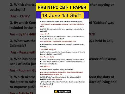 π₯ RRB NTPC Exams Analysis 18 June 1st Shift ke Questions π₯