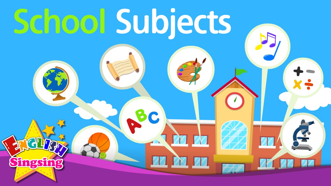 School Subjects (favorite subject) - Kids vocabulary - English educational video