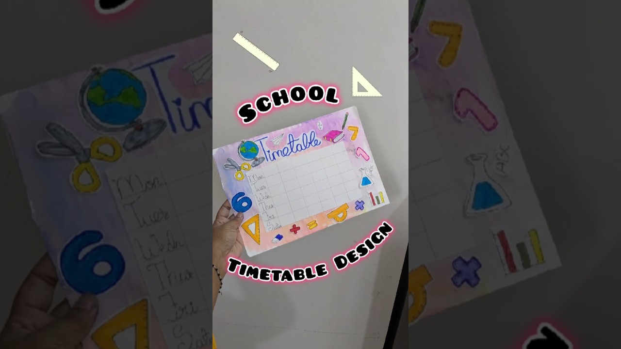 Easy ✨School Timetable Design ✨🎒 #diy #papercraft #school #shortvideo