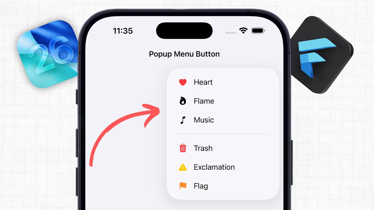 Flutter Liquid Glass iOS 26 - Popup Menu Tutorial