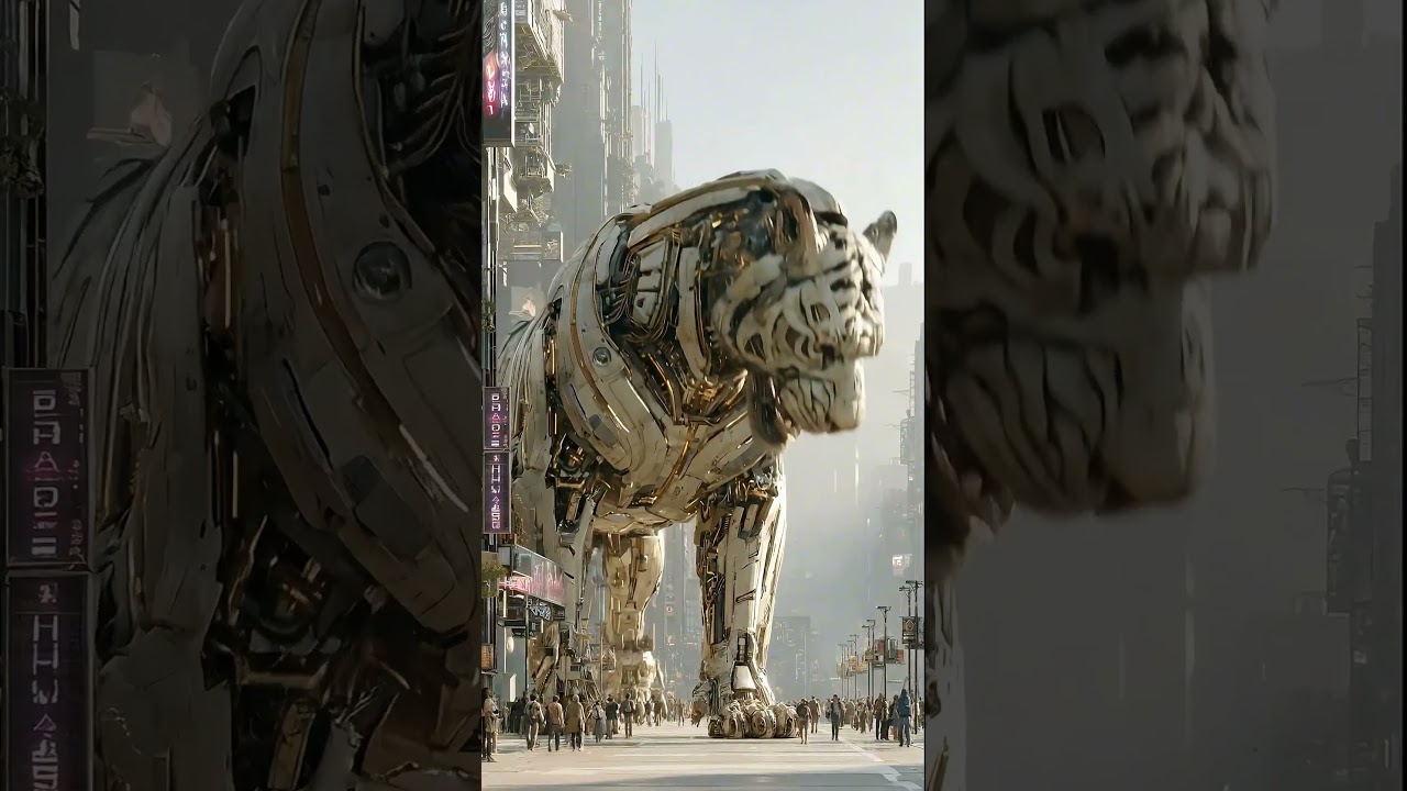When Mechanical Gods Walk the Cyber Streets  #AIArt, #SciFi,  #DigitalArt, #AIGC