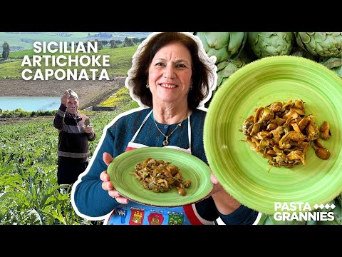 Discover a Traditional Sicilian Caponata with Artichokes - rich, tangy, and sweet! | Pasta Grannies