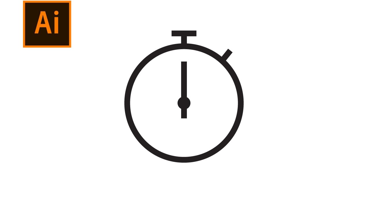 Draw Stopwatch icon using Adobe Illustrator CS6