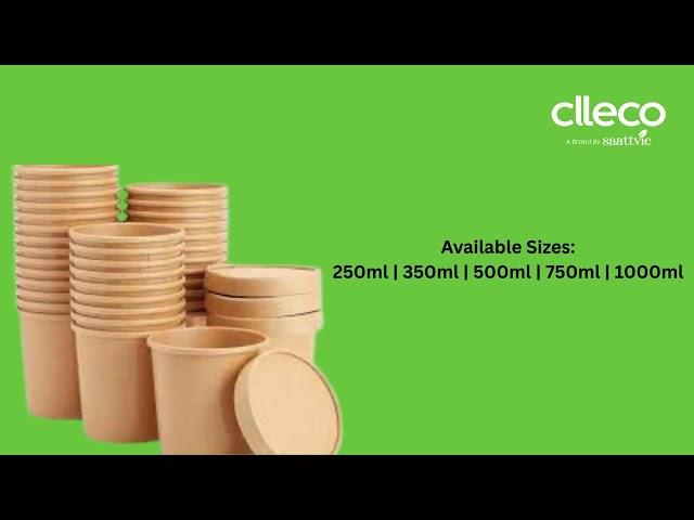 Kraft Paper Tubs & Lids - 750ml Kraft Paper Container With Lid ...