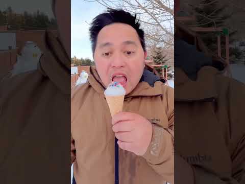 Snow ice cream prank on dad ❄️☃️❤️👧🏻🤣