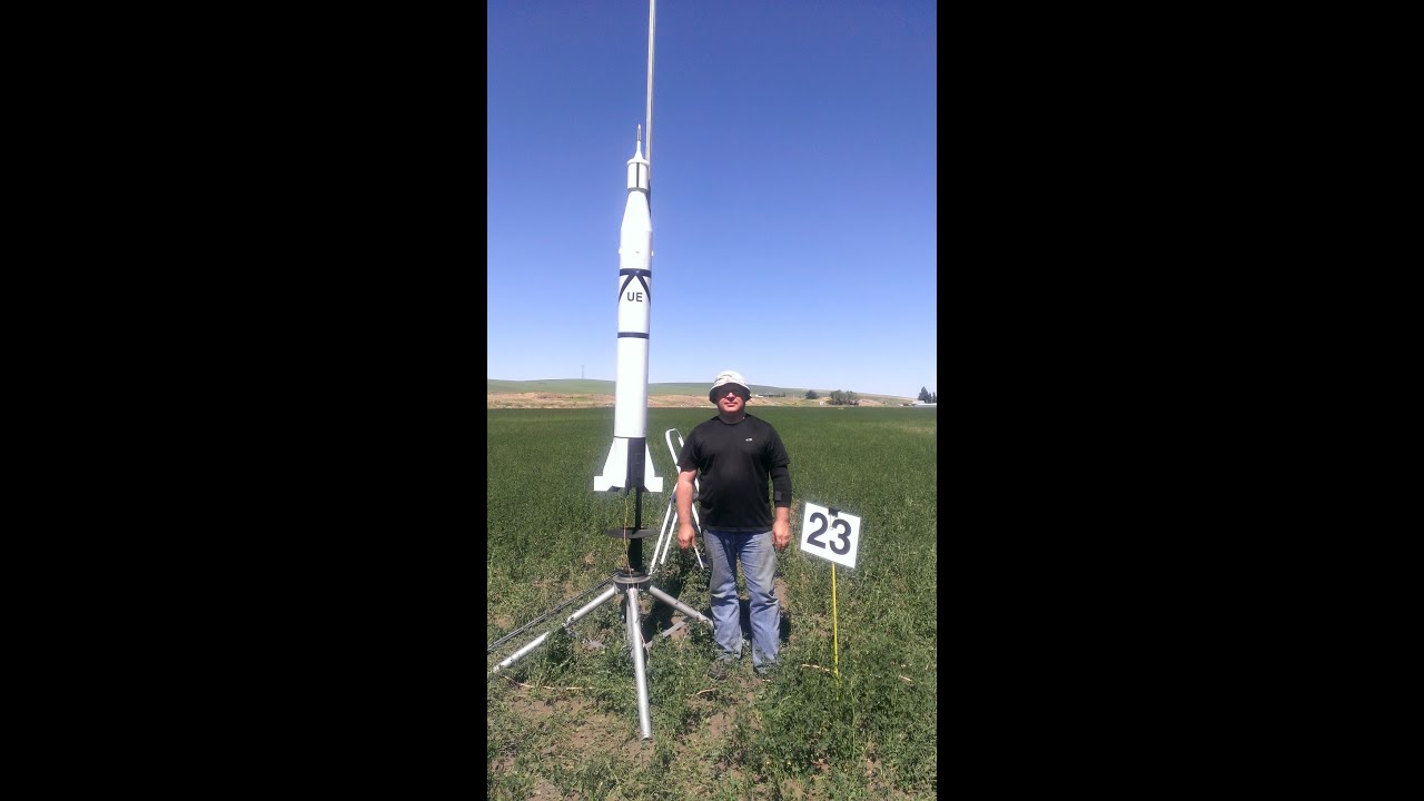 Scratch Built large scale Jupiter C rocket flying on an H-128