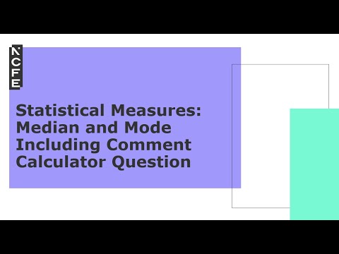 Statistical Measures: Median and Mode Including Comment Calculator Question