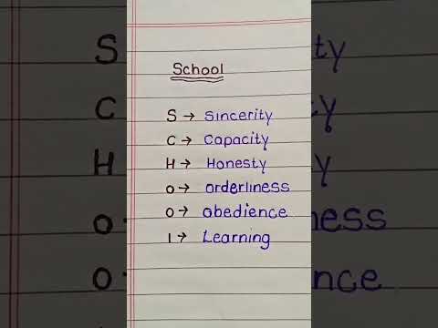Full form of school in English||#shorts
