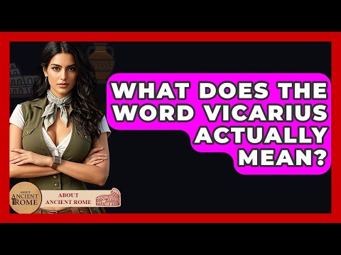What Does The Word Vicarius Actually Mean? - All About Rome